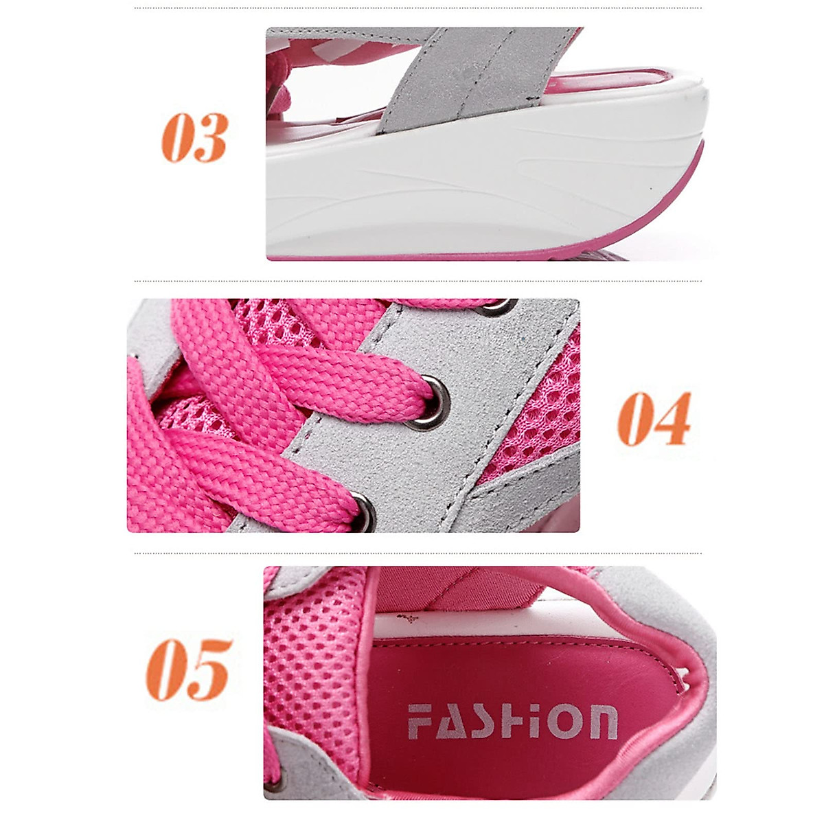 LELEBEAR Contrast Paneled Cutout Lace-Up Muffin Sandals, Women Causal Toe Platform Sneaker Sandals for Indoor and Outdoor (Blue, 8.5)