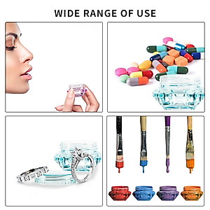 BEAHOT 40 PCS Cosmetic Containers 5g/5ml Diamond Shape Empty Plastic Jars Pot, Travel Jar Set with Lid for Cosmetic Cream Lotions Eye Shadow Beauty Nail Jewelry Earrings Makeup Container, 8 Colors