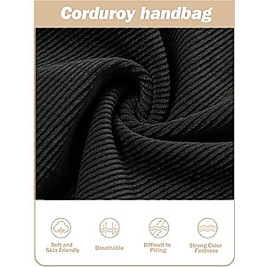 Women Corduroy Tote Bag With Zipper, Large Shoulder Hobo Bags Casual Cute Handbags Big Capacity Travel Shopping Work Bag Aesthetic With Pocket