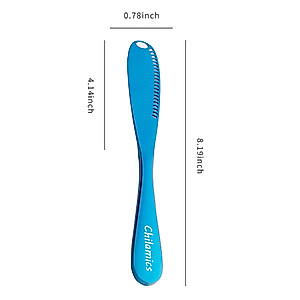 Chilamics Butter Knife Multifunctional Stainless Steel Butter Spreader for Bread Smear Butter, Jam, Peanut Butter, Blue