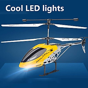 QAQQVQ RC Helicopter, Remote Control Helicopter with Gyro and LED Light 3 Channel Alloy Helicopter Remote Control for Kids for Beginners Boys Kids Teens and Toddler Birthday Gift