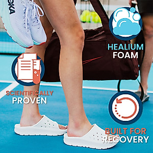 HUHV Max Cushion Arch Pod Tech Recovery Women's Slide - Light Grey, Size 9 US