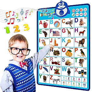 Interactive Alphabet Wall Chart for Toddlers – Learn ABC Letters, Numbers, Words, Spelling Toys for Toddlers, Kids Learning Toys, Speech Therapy Toys for Toddlers, Alphabet Toys