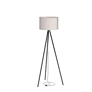 BoostArea Floor Lamp for Living Room, Tripod Floor Lamp, 15W LED Bulb, 3 Levels Dimmable Brightness, Linen Lamp Shade, Mid Century Standing Lamp for Living Room, Bedroom, Study Room and Office
