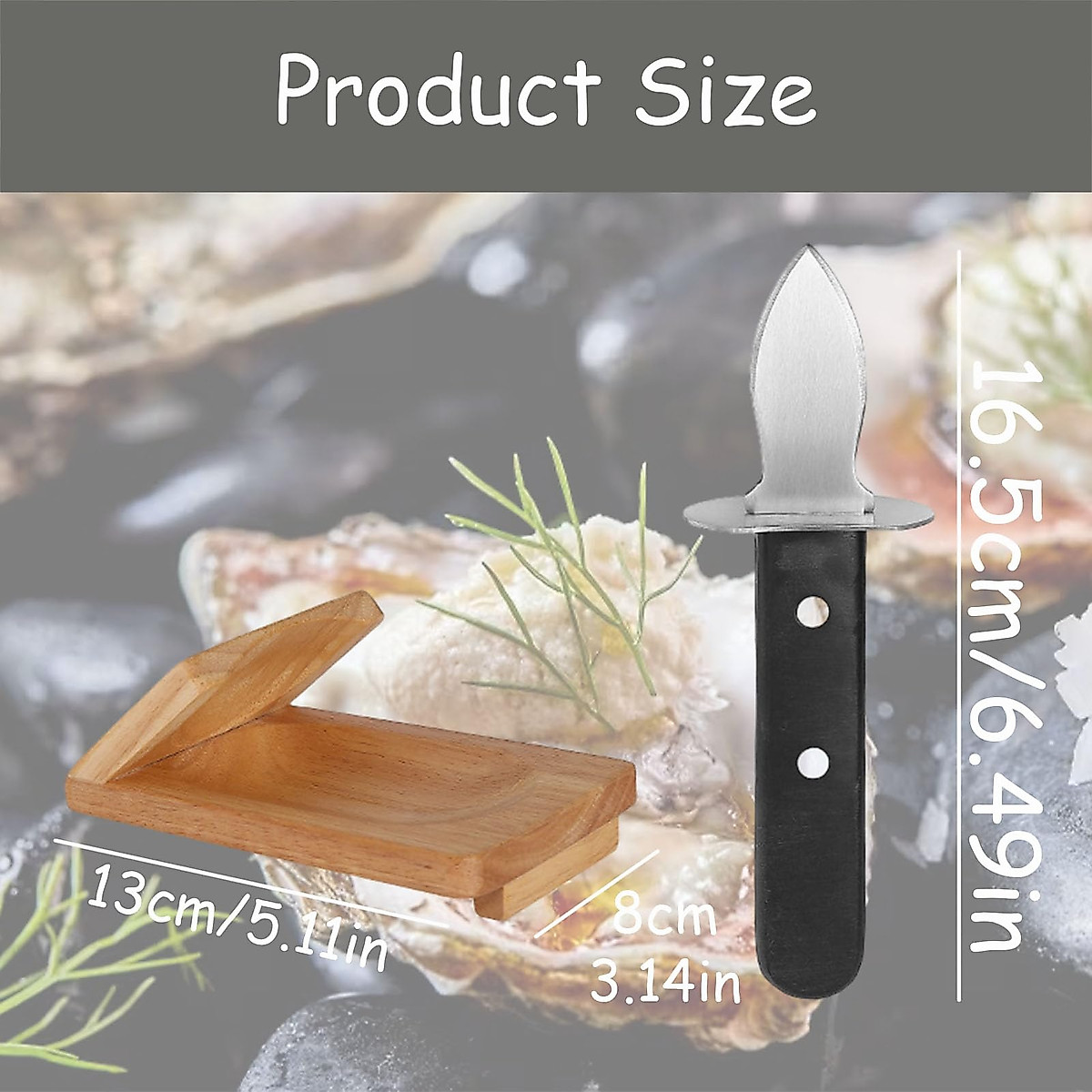 Oyster Opener Clamp, Oyster Shelling Holder Wood, Ergonomic Hand Guard Oyster Shelling Tool, Portable Seafood Tools Suitable for Parties, Picnics