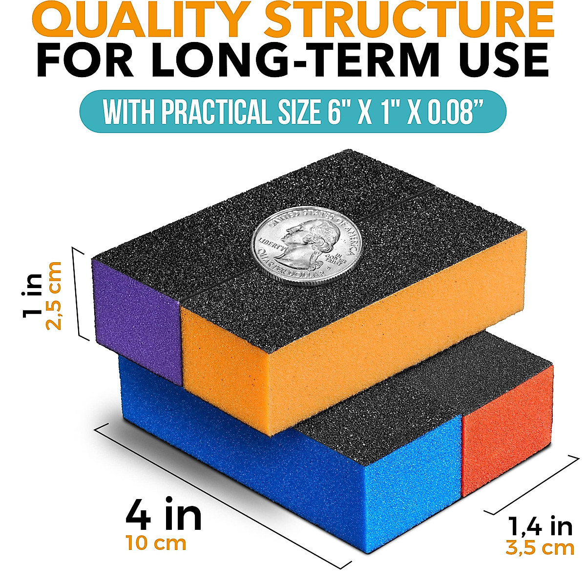 Nail Buffer Block, 12 pcs 4 Sided Sanding Buffers for Acrylic and Natural Nails, Medium 60/80 Grit Nail Buffing Block & Pedicure Manicure Tool by CHELLO