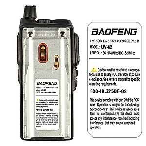 BaoFeng UV-82C Dual-Band 136-174/400-520 MHz FM Ham Two-Way Radio, Transceiver, HT with Battery, Earpiece, Antenna, Charger