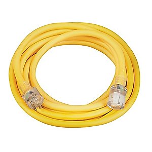 Coleman Cable 02687 10/3 Vinyl Outdoor Extension Cord with Lighted End 25-Foot