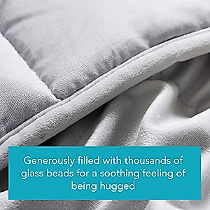Dream Lab Calming Acupressure Cooling Reversible Weighted Lap Blanket with Glass Beads, 5 Pounds, Grey