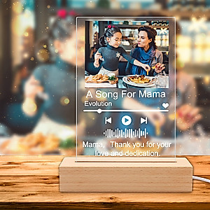 MOUZYLCASE Custom Glass Art Night Light Personalized Acrylic Board Photo Album Cover a Gift Valentine's Day Father's Day Mother's Day Birthday