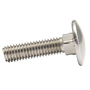 M8 x 50mm A2 Stainless Steel Carriage Bolt Coach Bolt,Right Hand Threads,Metric,8-Pieces