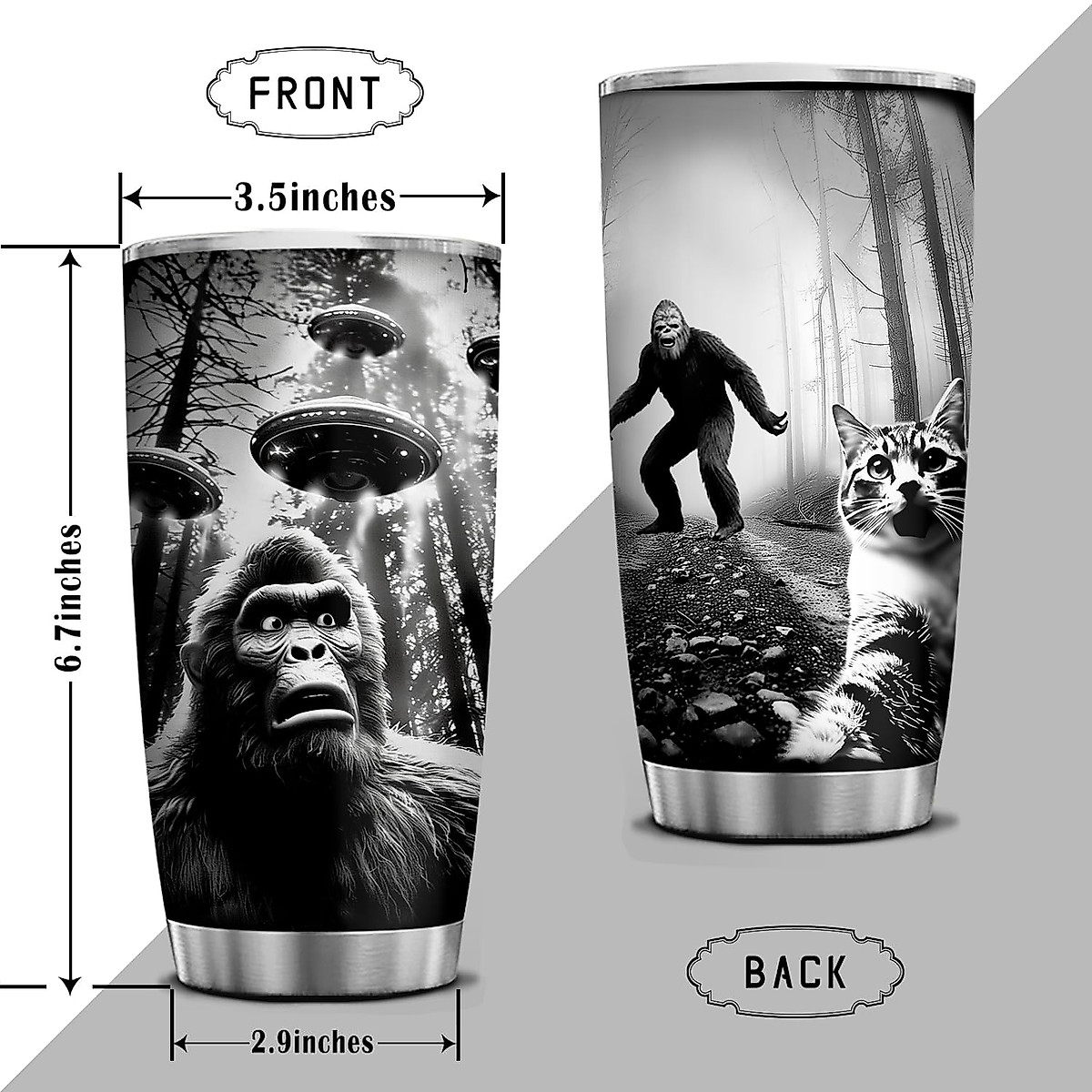 FROOBLEQUIRK Big foot Tumbler 20 Oz, Sasquatch Cup, Coffee Mug Gifts Women Men