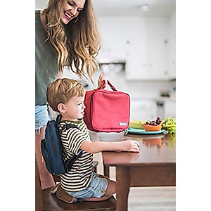 Simple Modern Kids Lunch Box for Toddler | Reusable Insulated Bag for Boys | Meal Containers for School with Exterior and Interior Pockets | Hadley Collection | Bermuda Deep