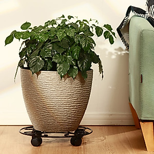 5 Packs Metal Plant Caddy with Wheels 12.8” Rolling Plant Stands Heavy-duty Wrought Iron Plant Roller Base Pot Movers Plant Saucer on Wheels Indoor Outdoor Plant Dolly with Casters Planter Tray