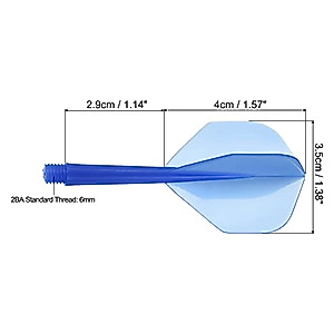 PATIKIL Integrated Dart Shaft & Flights, 3 Pack Durable Plastic Dart Flight Set, Transparent Blue