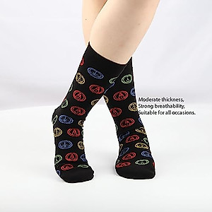 TOBGBE 2 Pairs Owl House Glyph Socks Owl House Fire Ice Plant Light Glyph Gift Owl House Fans Gift (Glyph Socks)