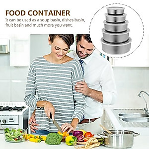 UPKOCH Snack Set Containers Pasta Containers 5pcs Box Food Prep Containers Travel Stainless Steel Bowls Home Accessories Round Crisper Sealing Bowls 5 Piece Set Lunch Box