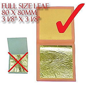 Genuine Gold Leaf Sheets 24k - by Barnabas Blattgold - 3.1 inches - 25 Sheets Booklet - Loose Leaf