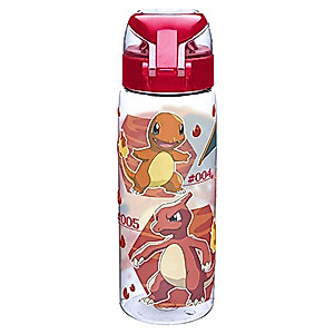 Zak Designs Zak Designs Pokemon Reusable Tritan Plastic Water Bottle with Flip Top Cap, Single, Pokemon-K951