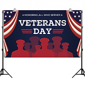 Pudodo Veterans Day Photo Booth Backdrop Honoring All Who Served Photography Background Wall Decoration