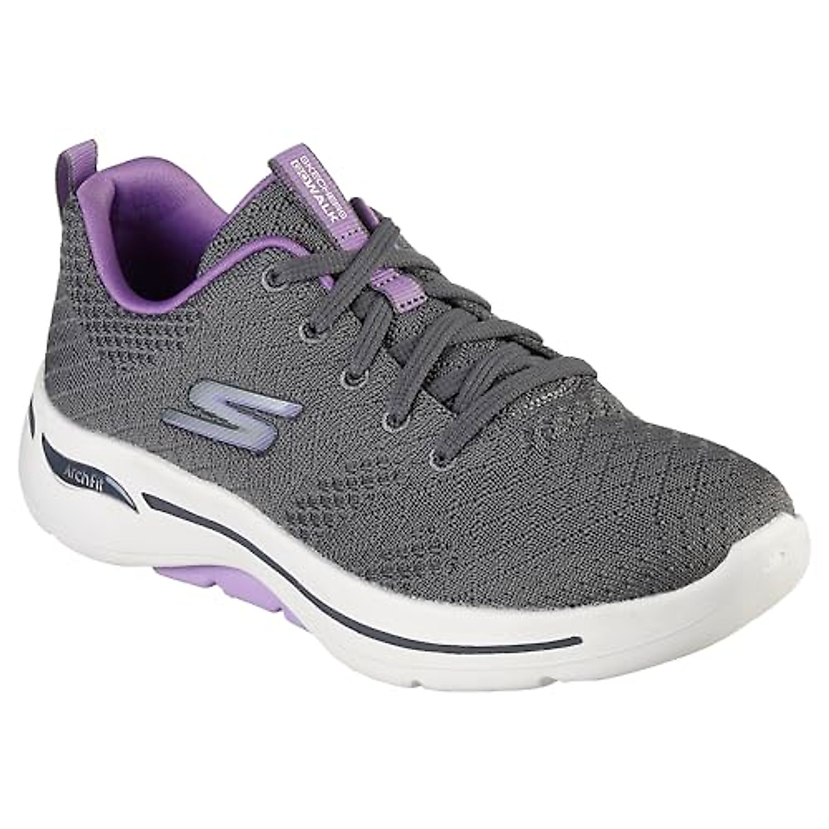 Skechers Women's Go Walk Arch Fit Unify Sneaker, Gray/Lavender, 7.5