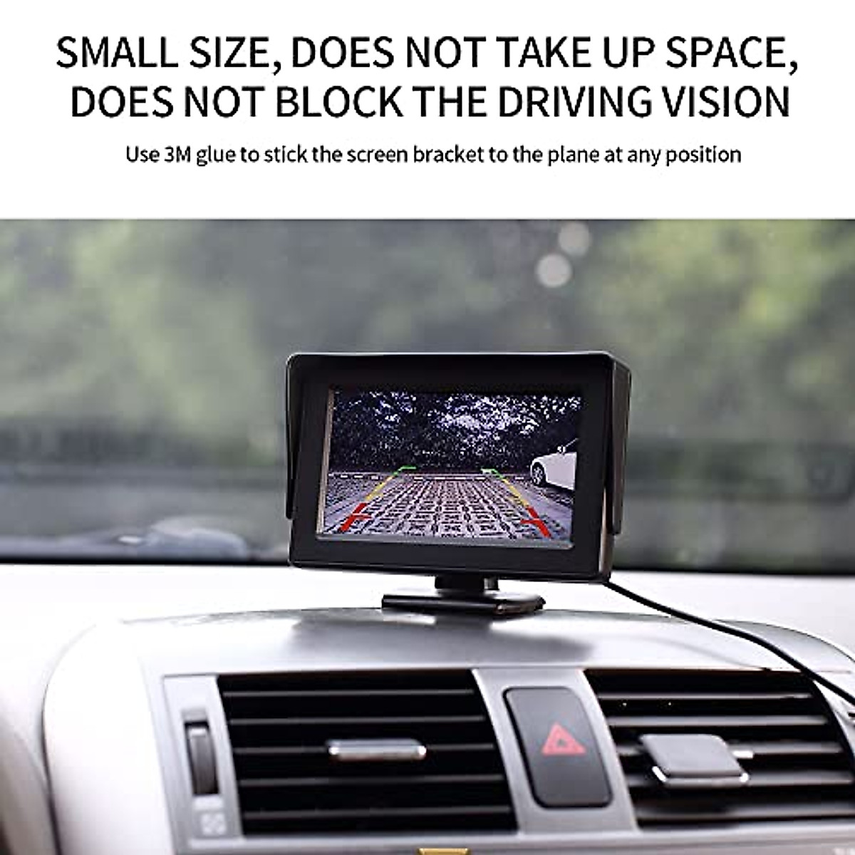 B-Qtech 4.3 inch Color TFT LCD Display Backup Camera Monitor only Rear View Reverse Camera Display for Car SUV Van Truck(Power Supply: DC 12V)