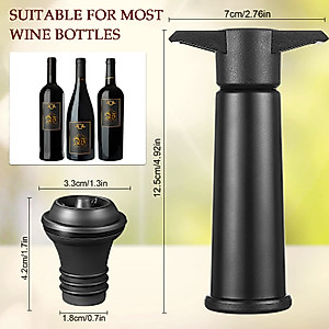 Wine Saver Practical Vacuum Wine Stopper Wine Preserver with Vacuum Pump Wine Keeper Wine Saver Pump for Kitchen Office Home Adult Party Favor Supplies, Black(18 Pieces)