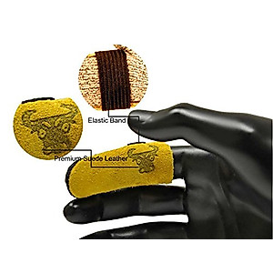 G & F Products 8128M Cowhide Leather Guard Finger Protection, Medium, Tan Brown/Tan