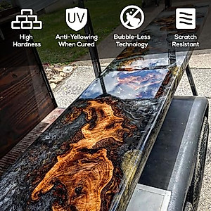 Table Top Epoxy Resin Superclear 1 Gallon | 128 oz Kit, Anti-Yellow Highest UV Impact Resistance, Food Grade Safe, Ultra Crystal Clear Gloss, Bubble Free, Bar & Surface Coat, Tumblers, Wood, DIY