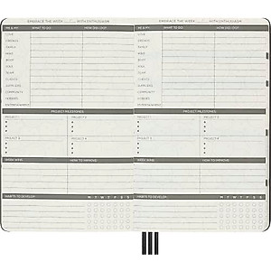 Moleskine Limited Edition Smiley Positivity Planner, Hard Cover, Large (5" x 8.25"), Undated Planner, Black, 240 Pages