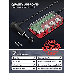 Cigarette Lighter Adapter, 3 Socket Cigarette Lighter Splitter, Fast Car Charger Adapter with 20W USB C PD & 18W QC 3.0 (5V/10.4 A), 12V Multi Port Outlet Extension for GPS/Dash Cam/Radar Detector