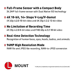 Panasonic LUMIX S5 Full Frame Mirrorless Camera, 4K 60P Video Recording with Flip Screen & WiFi, L-Mount, 5-Axis Dual I.S, DC-S5BODY (Black) (Renewed)