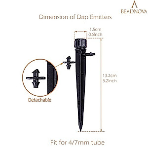 BEADNOVA Irrigation Drippers 50pcs Drip Emitters for 1/4 Inch Irrigation Sprinkler 360 Degree Micro Sprinkler Adjustable Drip Irrigation Heads Drippers for Drip Irrigation Parts Garden Patio Lawn