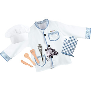 POPOHVER Master Chef Costume - 12 Pieces, Kitchen Role Play, Pretend Play - Includes Accessories, Chef Jacket & Hat