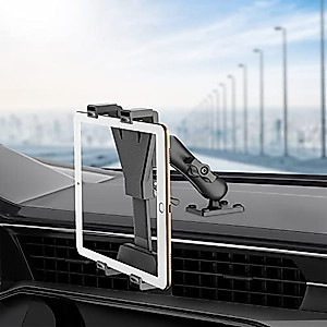 OHLPRO Heavy Duty Drill Base Tablet Holder Car Mount Dashboard for iPad/iPad Mini Samsung Galaxy (All 7" - 11.5") Tablets, ipad Mount for Desks,Cars, Great for Wall, Truck, Commercial Vehicles Dash