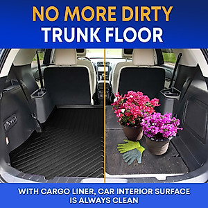 Premium Cargo Liner for Ford Explorer 2011-2019 - 100% Protection - Custom Fit Car Trunk Mat - Easy-to-Wash & All-Season Black Cargo Mat - 3D Shaped Laser Measured Trunk Liners for Ford Explorer