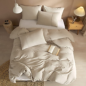 Grassix 100% Linen Duvet Cover King - Super Soft French Linen Comforter Cover Breathable Duvet Cover for Hot Sleepers 1 Duvet Cover and 2 Pillowcases