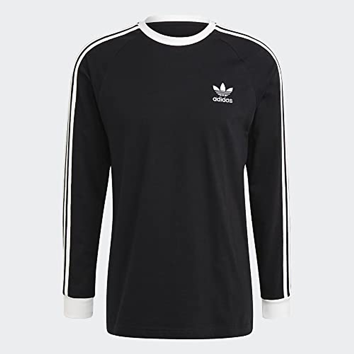 adidas Originals mens 3-stripes Long Sleeve Tee Shirt, Black, Large US