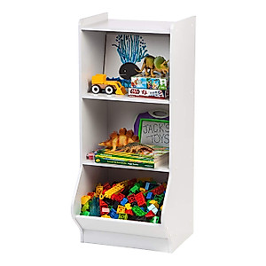 IRIS USA 3-Tier Shelf Organizer with Easy Access Angled Cubby, White