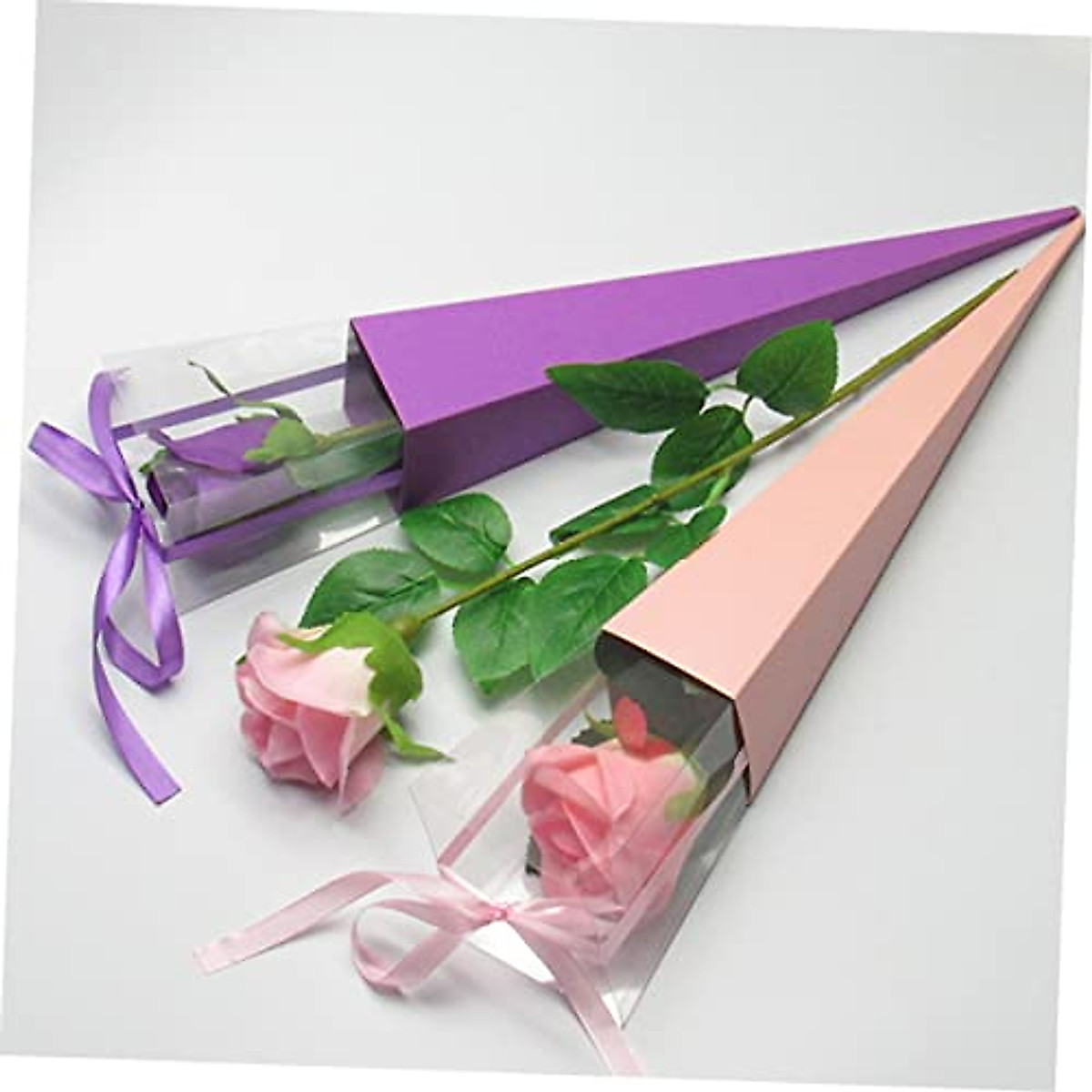 ABOOFAN 24 Pcs Bouquet Gift Box Floral Bouquet Wrapping Paper Bouquet Wrapping Bag Flower Bouquet Floral Tissue Paper for Gift Bags Clear Gift Boxes Pearl Paper Roses Pink Packing Box