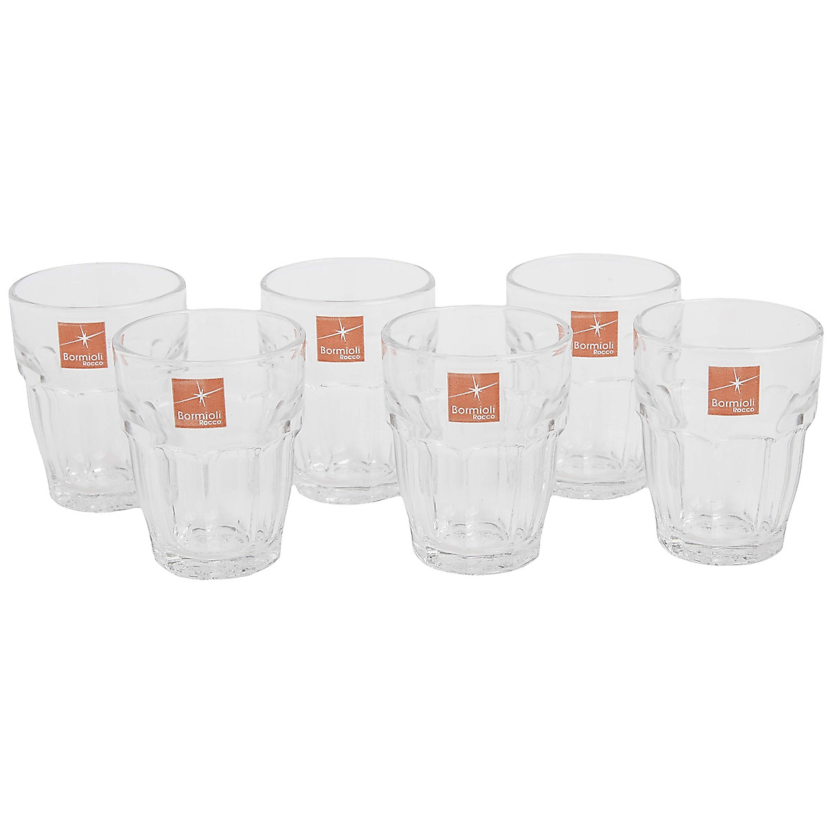 Bormioli Rocco Rock Bar Stackable Shot Glasses – Set Of 6 Dishwasher Safe Drinking Glasses For Liquors & Spirits – 2.25oz Durable Tempered Glass