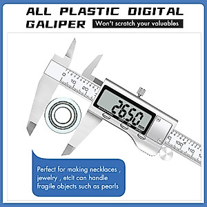Simhevn Digital Caliper Measuring Tool, Stainless Steel Vernier Caliper Digital Micrometer with Large LCD Screen, Easy Switch from Inch Metric Fraction, 6 Inch/150mm Caliper Tool for DIY/Household