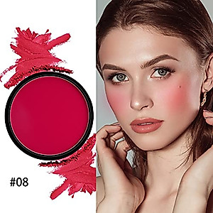 Boobeen Powder Blush Matte Blush, Highly Pigmented Beauty Cream Blush Palette for Create A Natural Cheek Flushed Look, Rich Colors