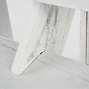 woodsky White 4-Tier Retail Display Tables Wooden Stand with Portable Shelves for Products Display Craft Show Rack for Tabletop, Countertop, Farmers Market, Tradeshows, Vendor Riser