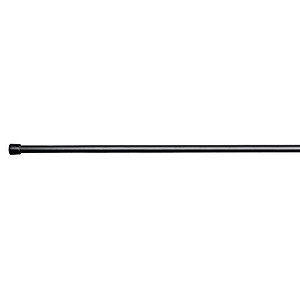 iDesign Cameo Metal Tension Curtain Rod for Bathtub, Shower Stall, Closet, Doorway, Expandable 50”-87”, Matte Black