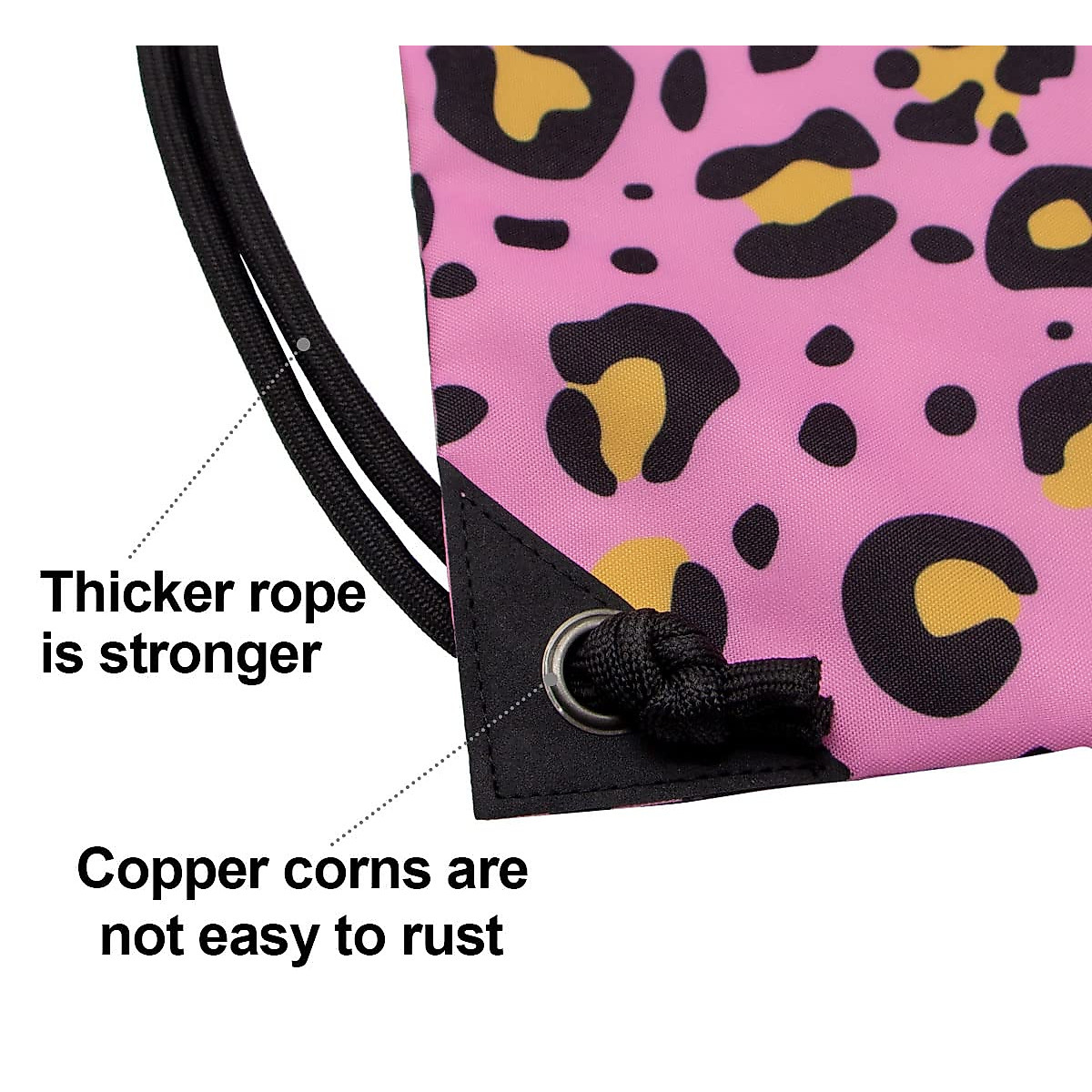 HOLYLUCK Drawstring Backpack Bag Sport Gym Sackpack (Pink leopard)