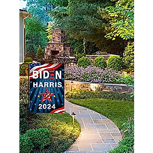 YaoChong Biden Harris Flag Vote 2024 President Small Garden Flag Vertical Double Sided 12.5x18 Inch, Patriotic American Star Election Yard Gift House Decoration(2024)