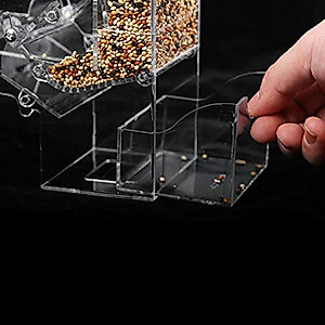POPETPOP Parakeet Feeder No Mess-Automatic Bird Feeder No Split for Cage,Heavty Acrylic Feeder Station for Macaw African Greys Budgies Cockatiels Conure Lovebird