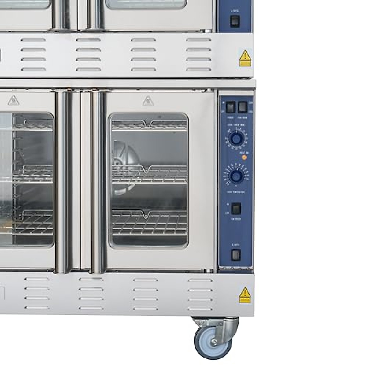 KoolMore 38 in. Full-Size Double Commercial Natural Gas Convection Oven 108,000 BTU With Stacking Kit in Stainless-Steel (KM-DCCO54-NG)