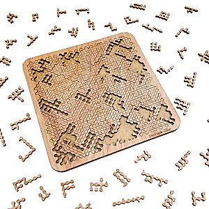 Mind Bending Wooden Jigsaw Puzzle | Difficult Puzzles for Adults | 200 Pieces | 11.3" x 11.3”